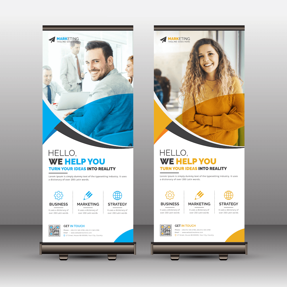 Outclass Pull Up Roller Banners | Snap Print & Design Online | Banners ...